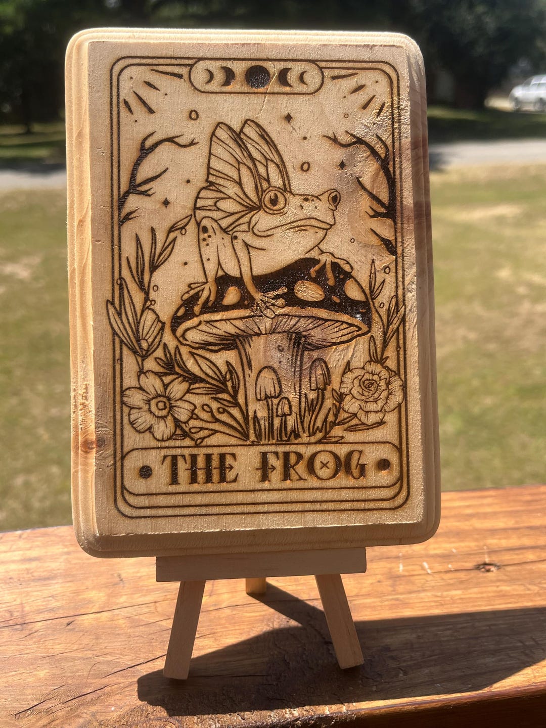 Tarot Card Wood Engraving-the Frog - Etsy