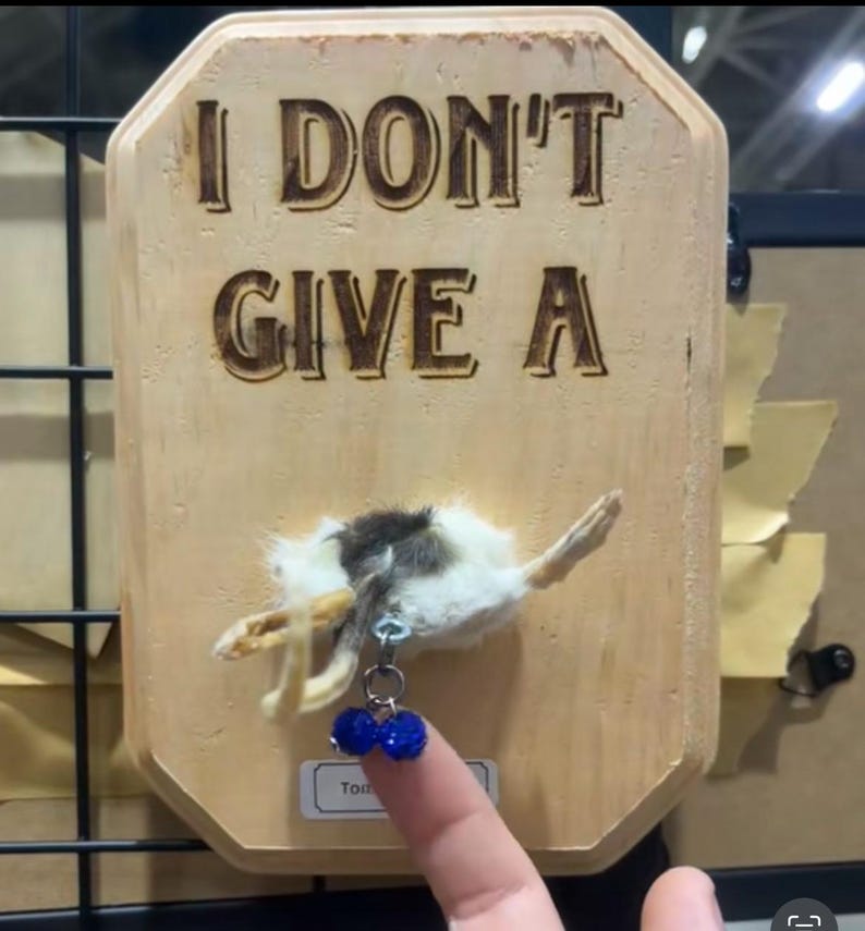 Rat Ass on Wood – Handmade Oddities Conversation Piece I Don’t Give a ...