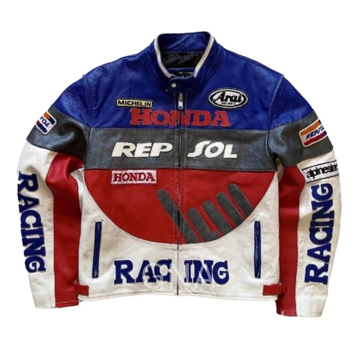 Vintage Honda Jacket Real Leather Jacket Motorcycle Club - Etsy