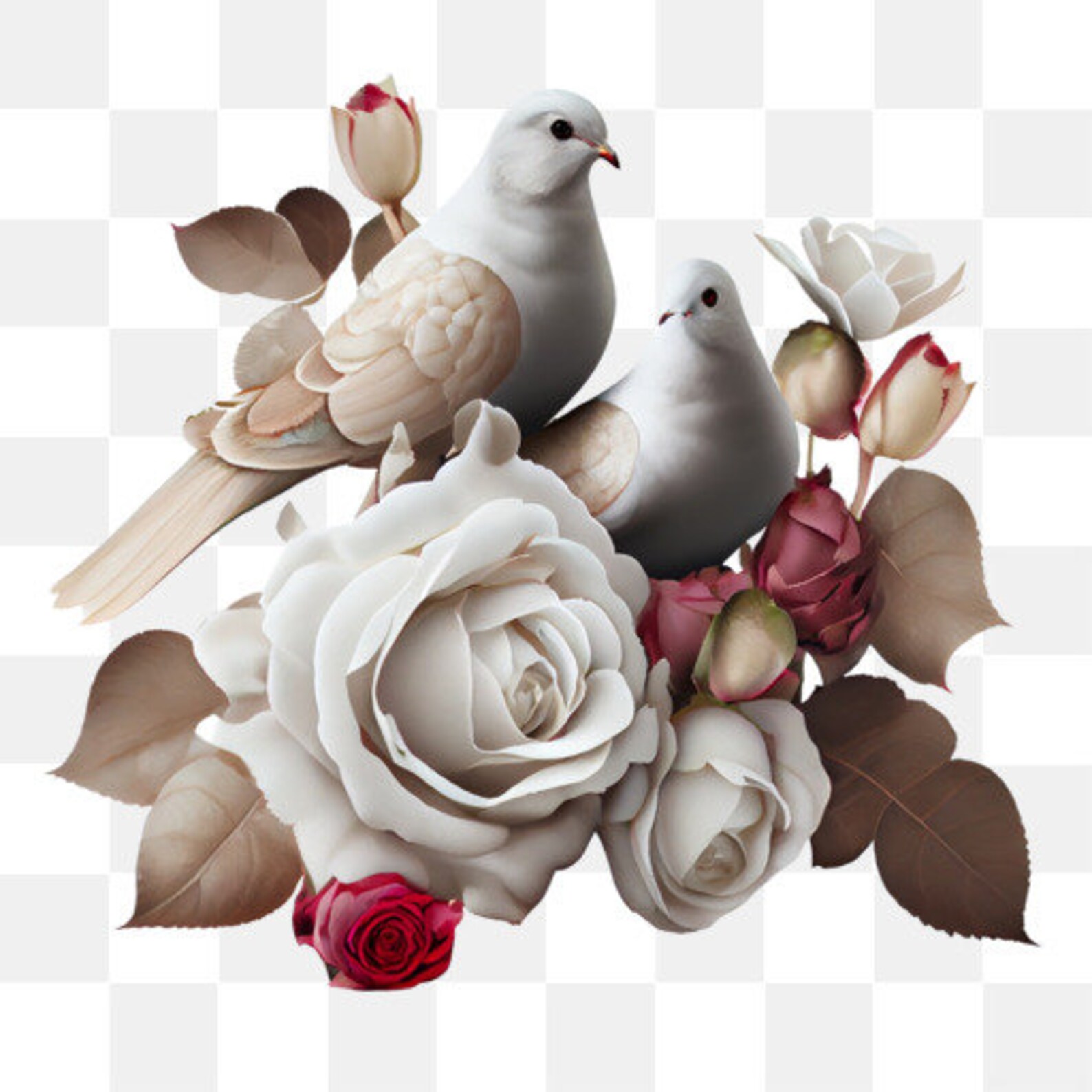Printable Graphical Elements, Doves, Pigeons, Wedding, Valentines Day ...