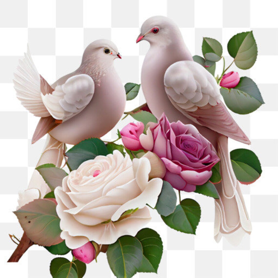 Printable Graphical Elements, Doves, Pigeons, Wedding, Valentines Day ...