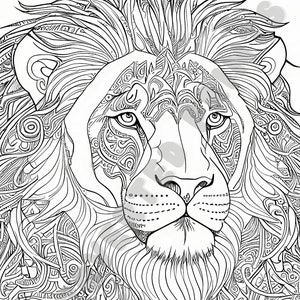 lion coloring pages for adults colored pencils