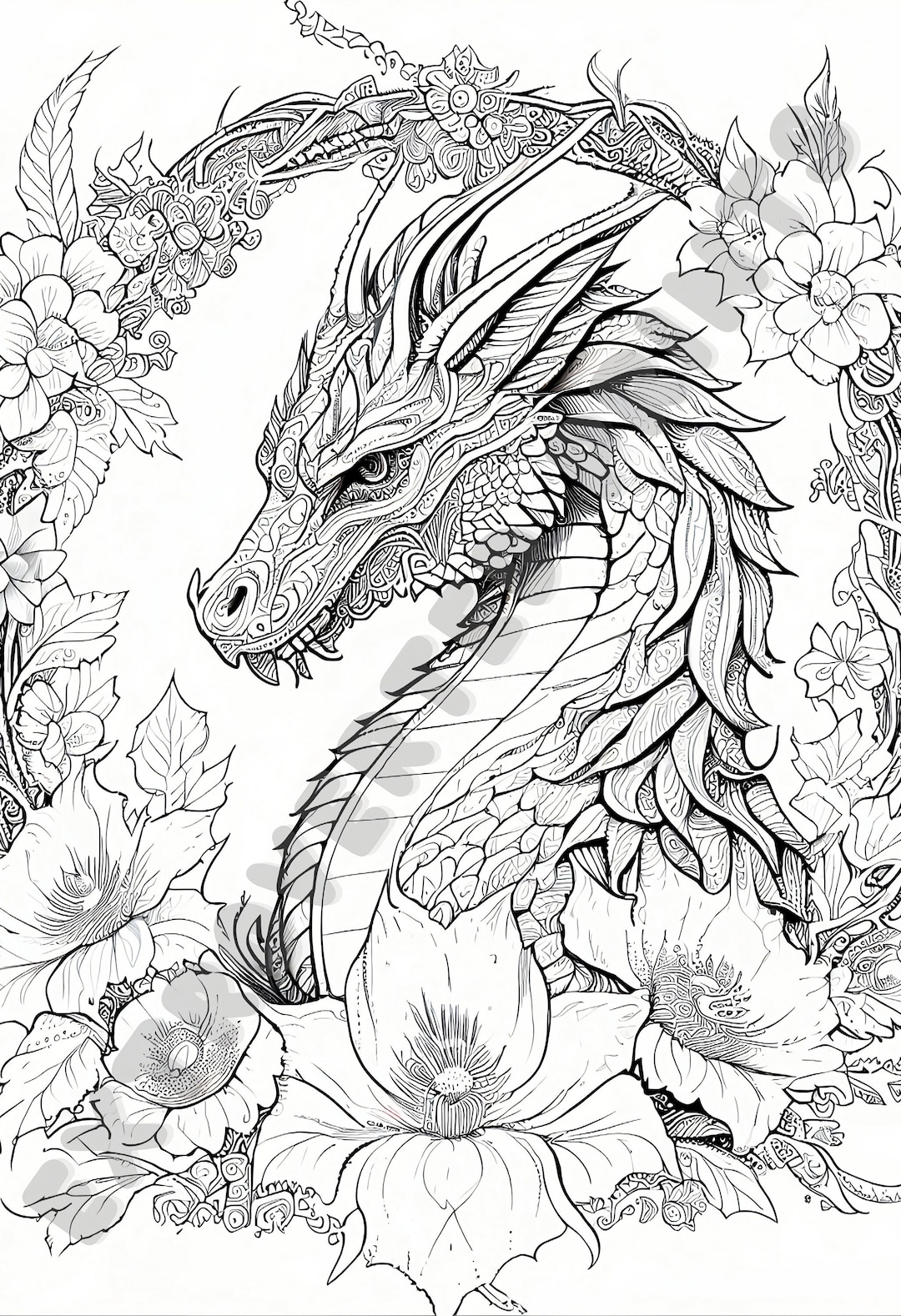 5 Dragons Coloring Pages for Kids & Adults Who Experience ADHD, Anxiety ...