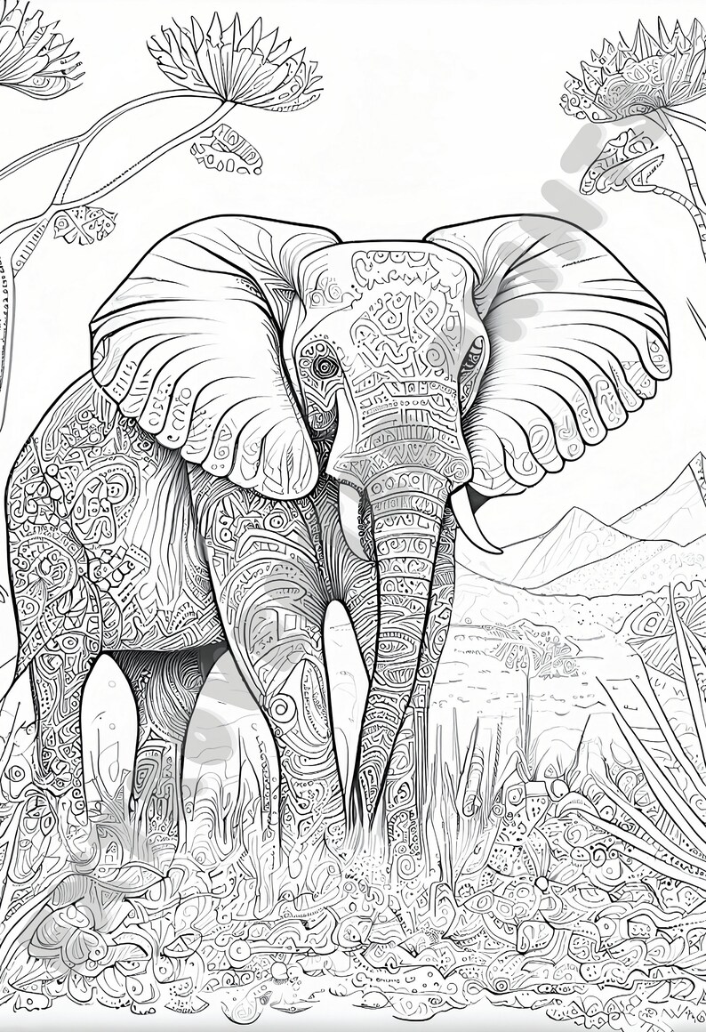 Elle the Elephant Coloring Page for Kids and Adults Who Experience ADHD ...