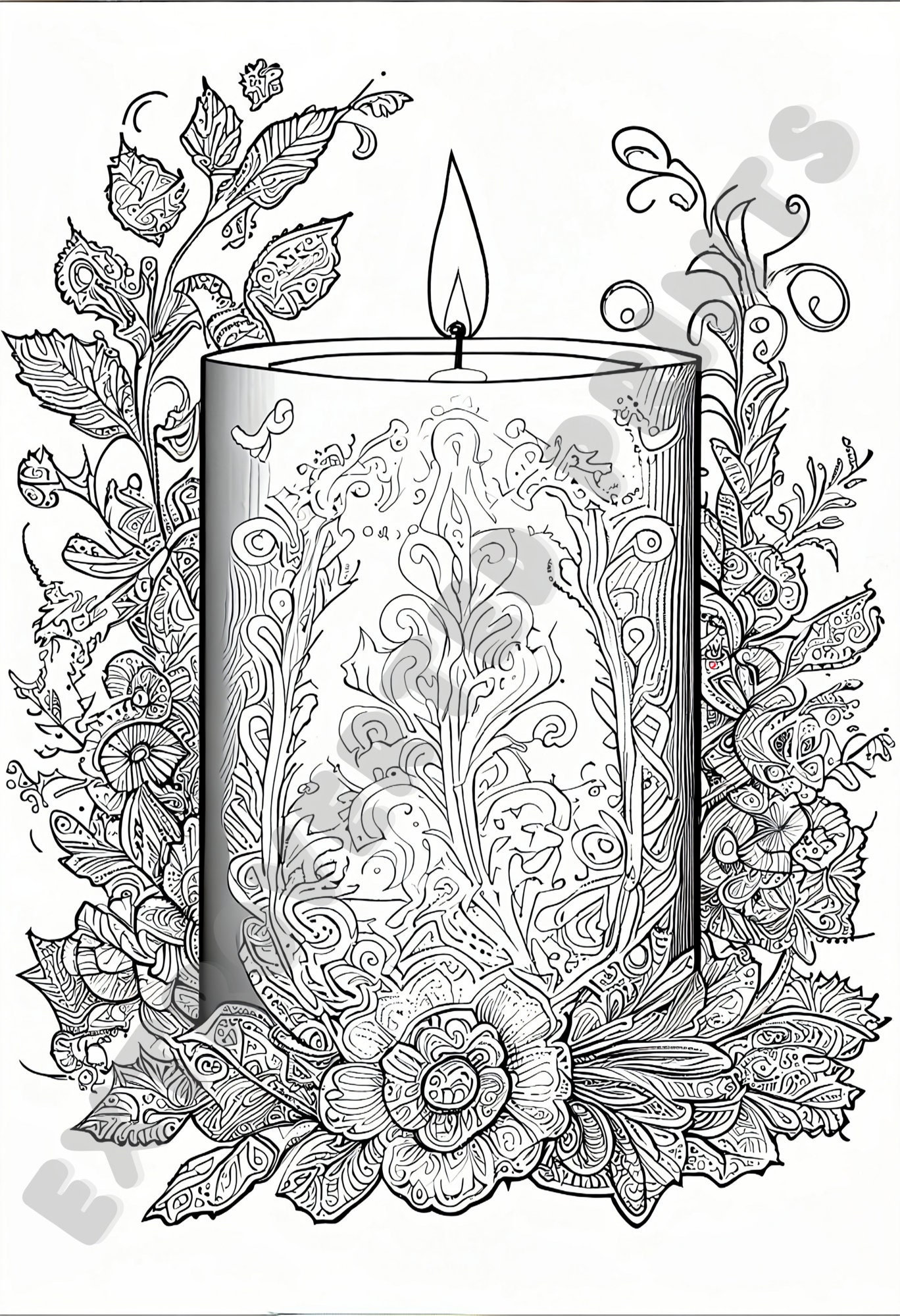 Candle Coloring Page