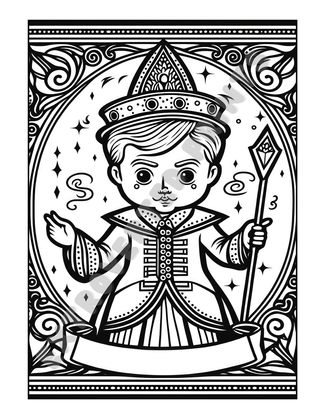 The Magician Tarot Coloring Page for Kids and Adults Who Experience ...