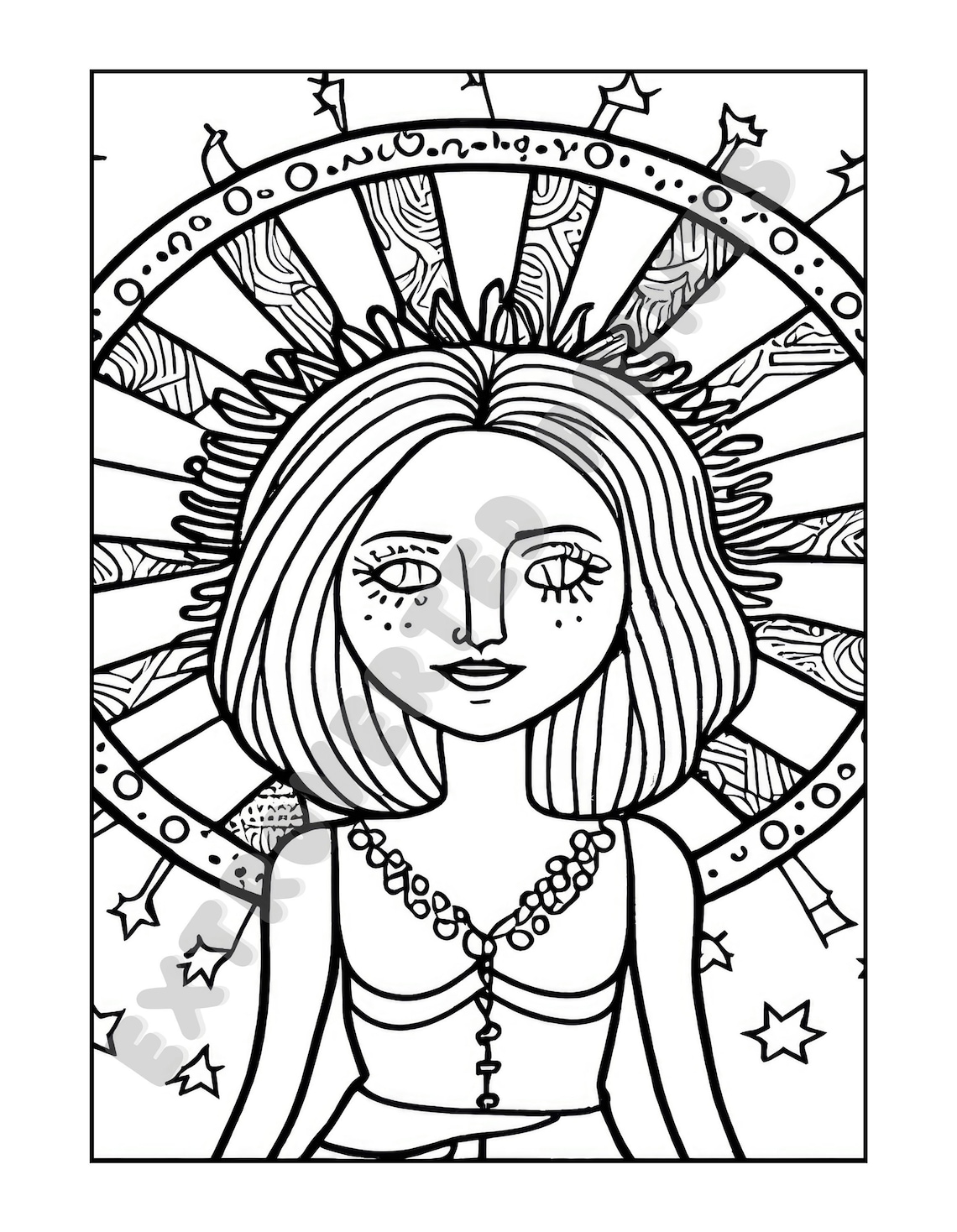 The Wheel of Fortune Tarot Coloring Page for Kids and Adults Who ...