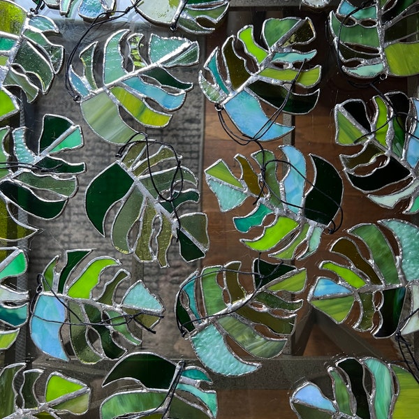 Stained Glass Monstera Leaves - Etsy