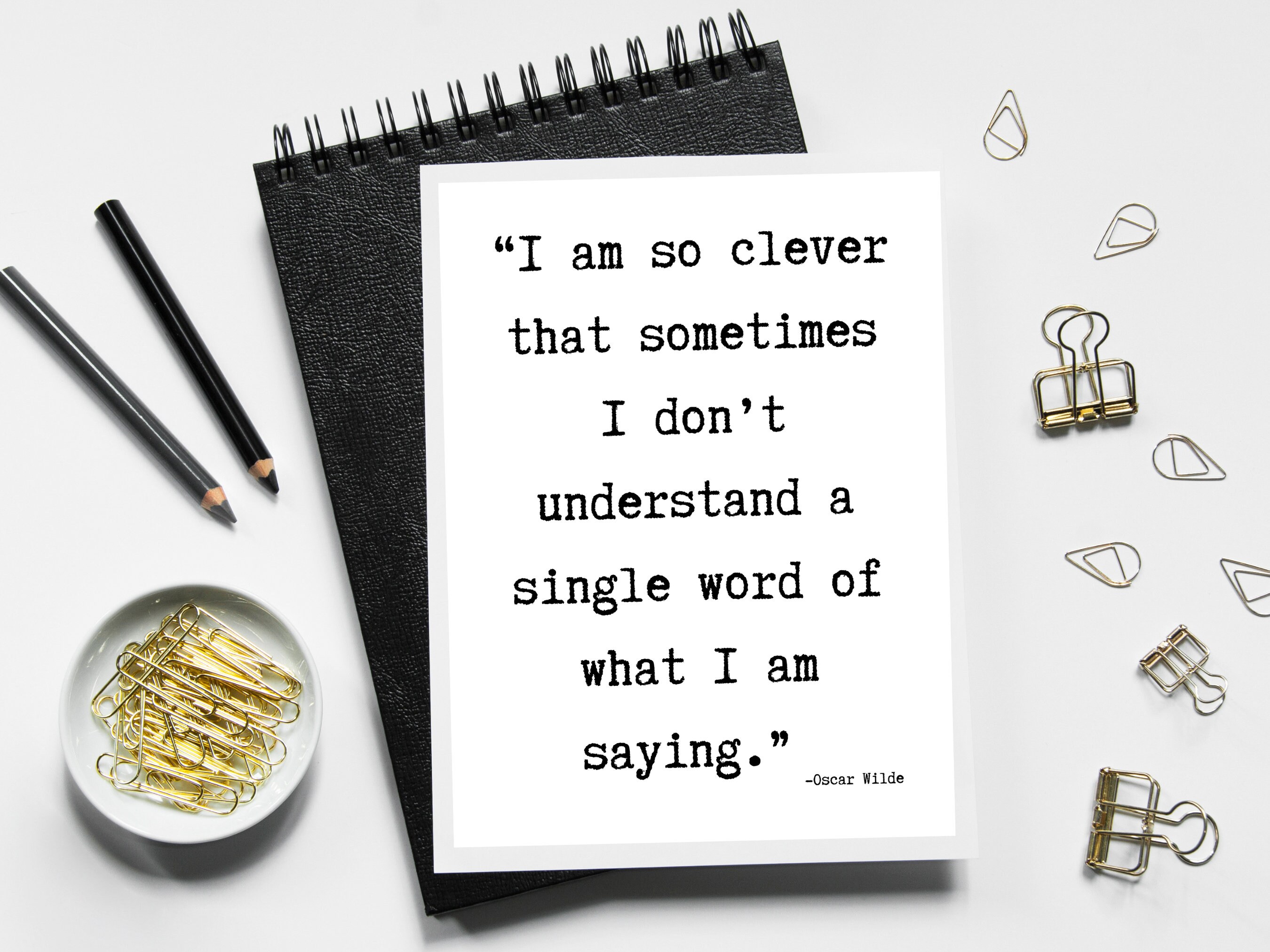 Oscar Wilde Printable Quote I Am so Clever - Etsy