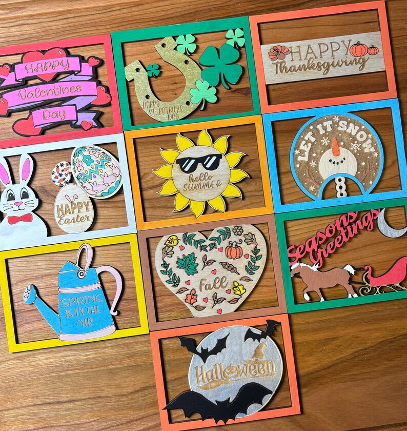 Seasonal Interchangeable Door Sign, Seasonal Calendar, Interchangeable ...