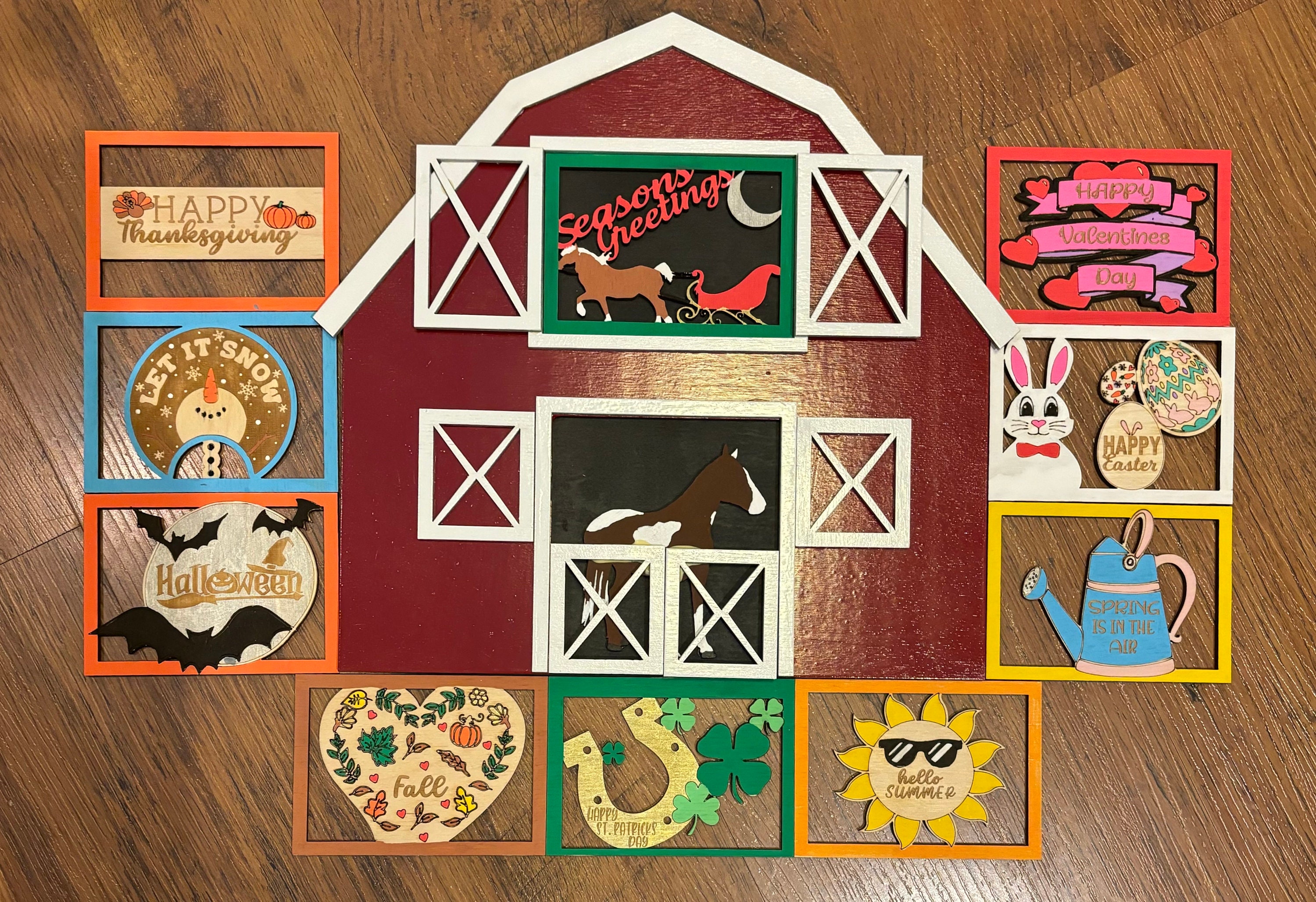 Seasonal Interchangeable Door Sign, Seasonal Calendar, Interchangeable ...