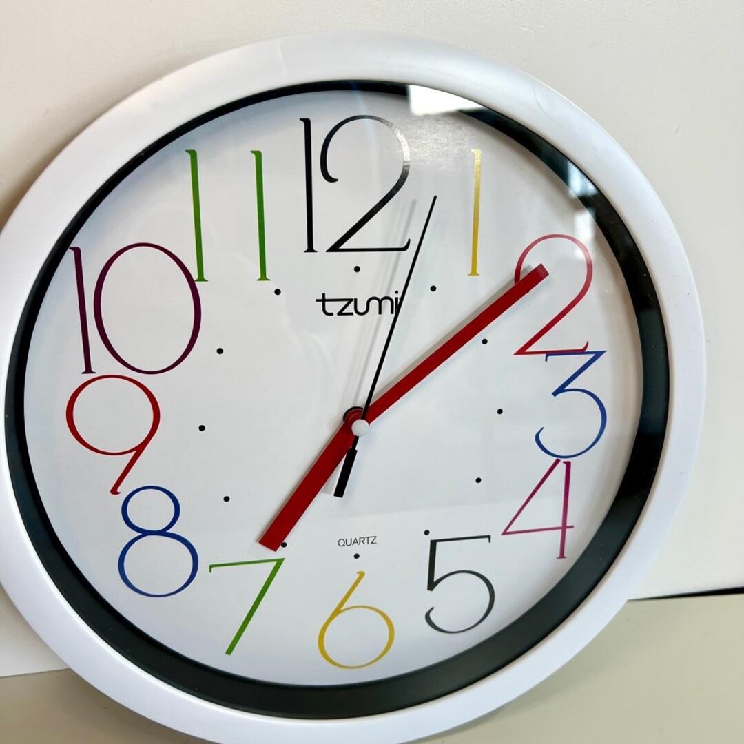 Vintage 90s Tzumi Wall Clock, 12 Inch, White & Multicolor - Etsy