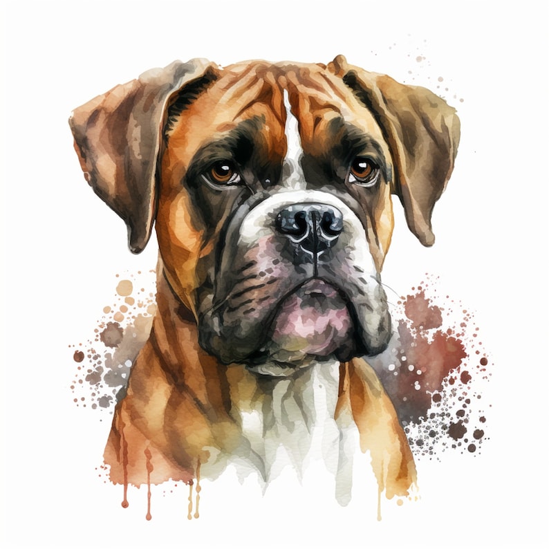 Boxer Dog Clip Art Bundle of 11 Dog Lover Instant Download TRANSPARENT ...