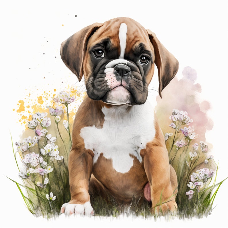 Boxer Dog Clip Art Bundle of 11 Dog Lover Instant Download TRANSPARENT ...