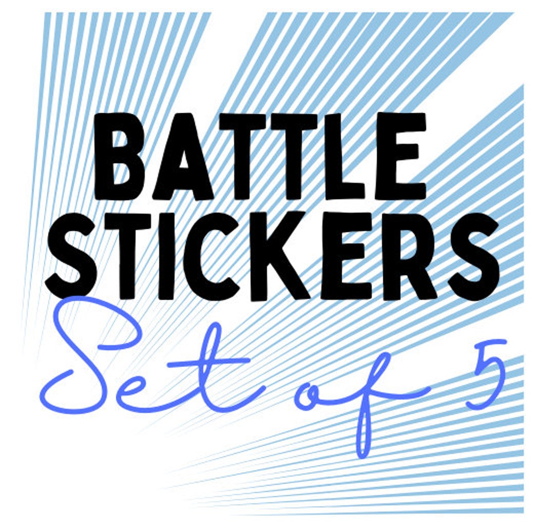 Battle Sticker Set of 5 - Etsy