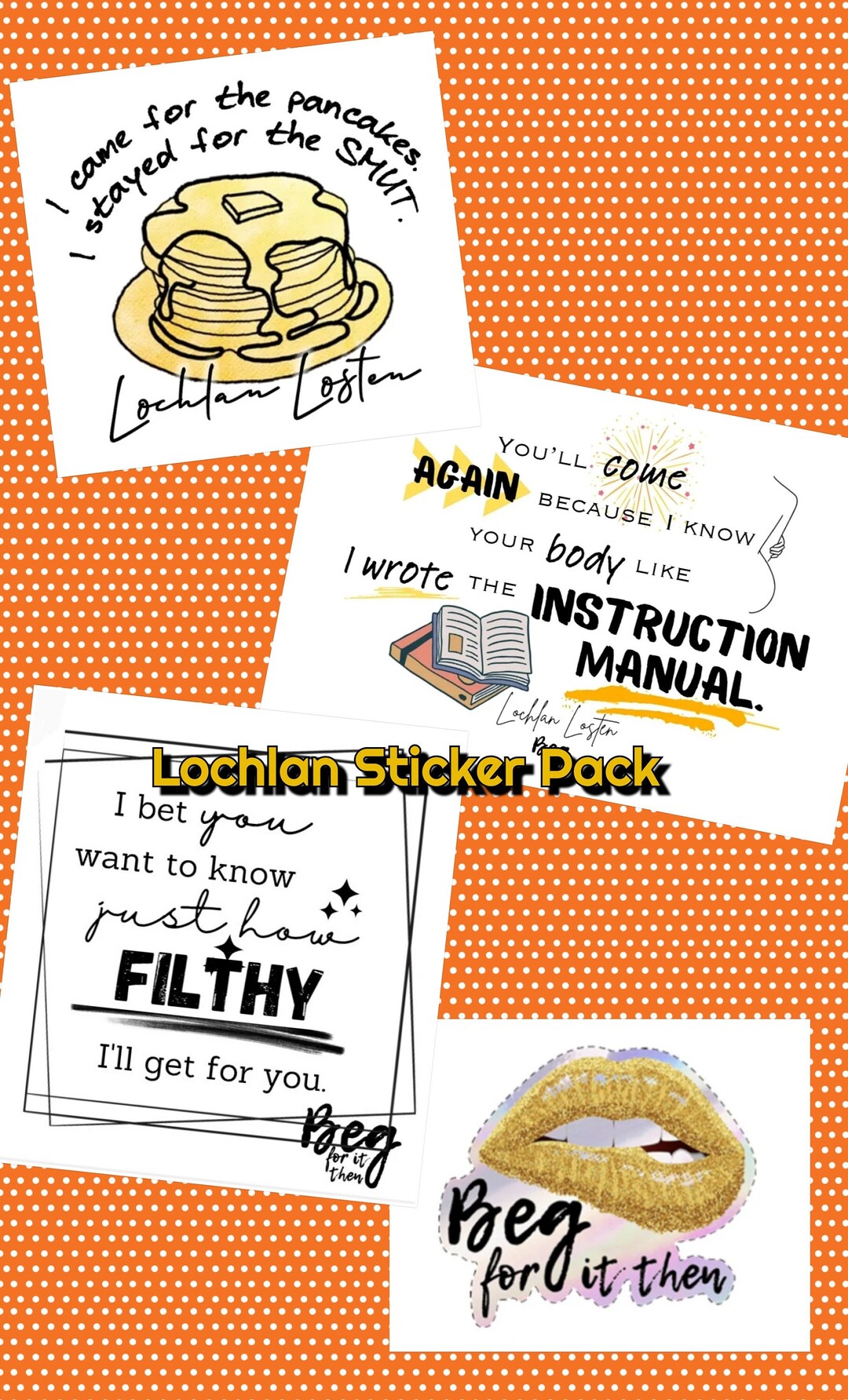 Lochlan Sticker Pack - Etsy