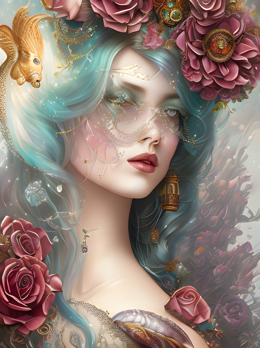 Steampunk Roses Antique Roses Digital Download - Etsy