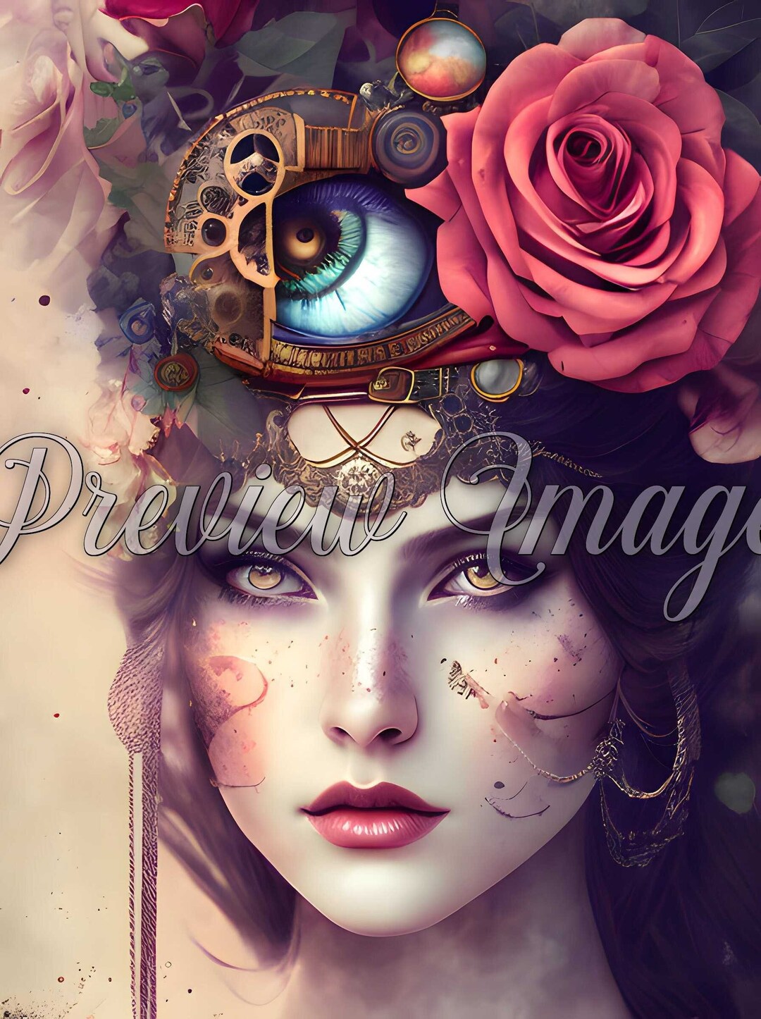 Steampunk Roses Bronze Beauty Digital Download - Etsy