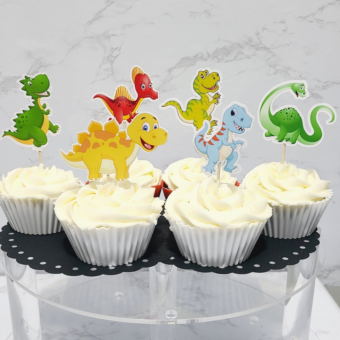 Dinosaur Cupcake Toppers Birthday Dinosaur Cupcake Toppers Dinosaur ...