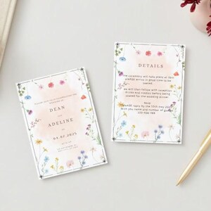 Petite Floral Wedding Invitation, Editable Floral Wedding Template ...