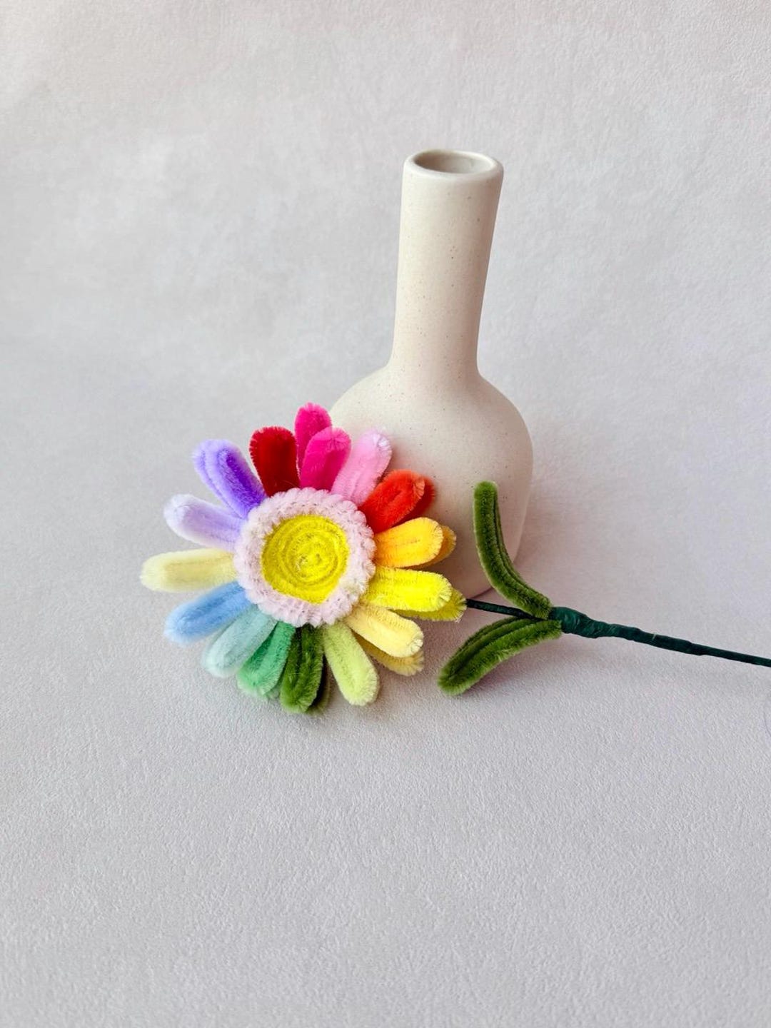 Pipe Cleaner Rainbow Flower|pipe Cleaner Craft|lgbtq Gift for Them ...