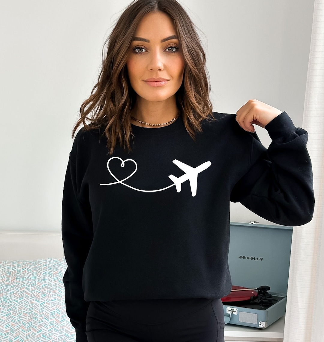 Airplane Heart Sweatshirt, Flight Attendant, Pilot Hoodie, Vacation ...