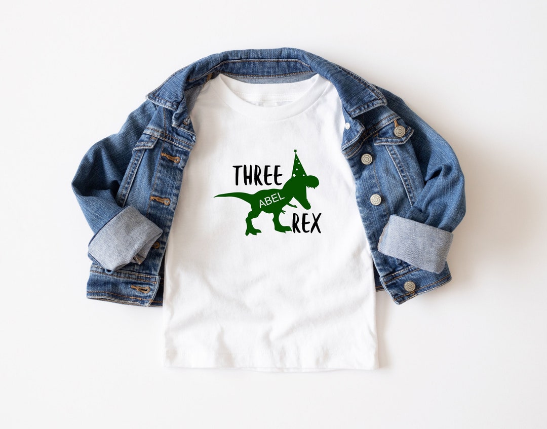 Three Rex Birthday Shirt, 3rd Birthday T-shirt, Custom Dinosaur Birthday Tee, Dino Birthday ...