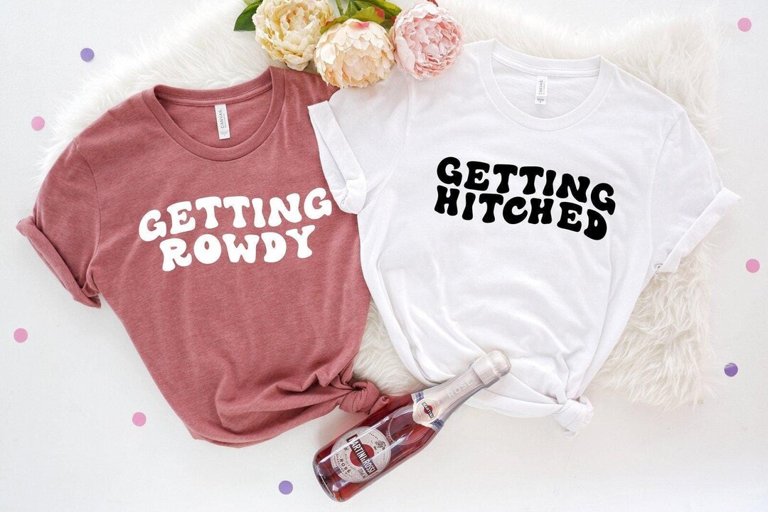 Matching Bachelorette Party Shirts, Couples Tee, Getting Hitched Tee ...
