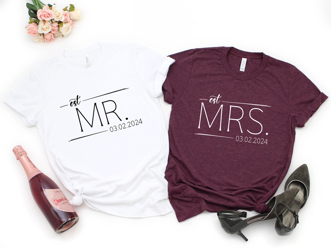 Mr and Mrs T-shirt, Wedding Party Shirt, Bachelorette Party T-shirt ...