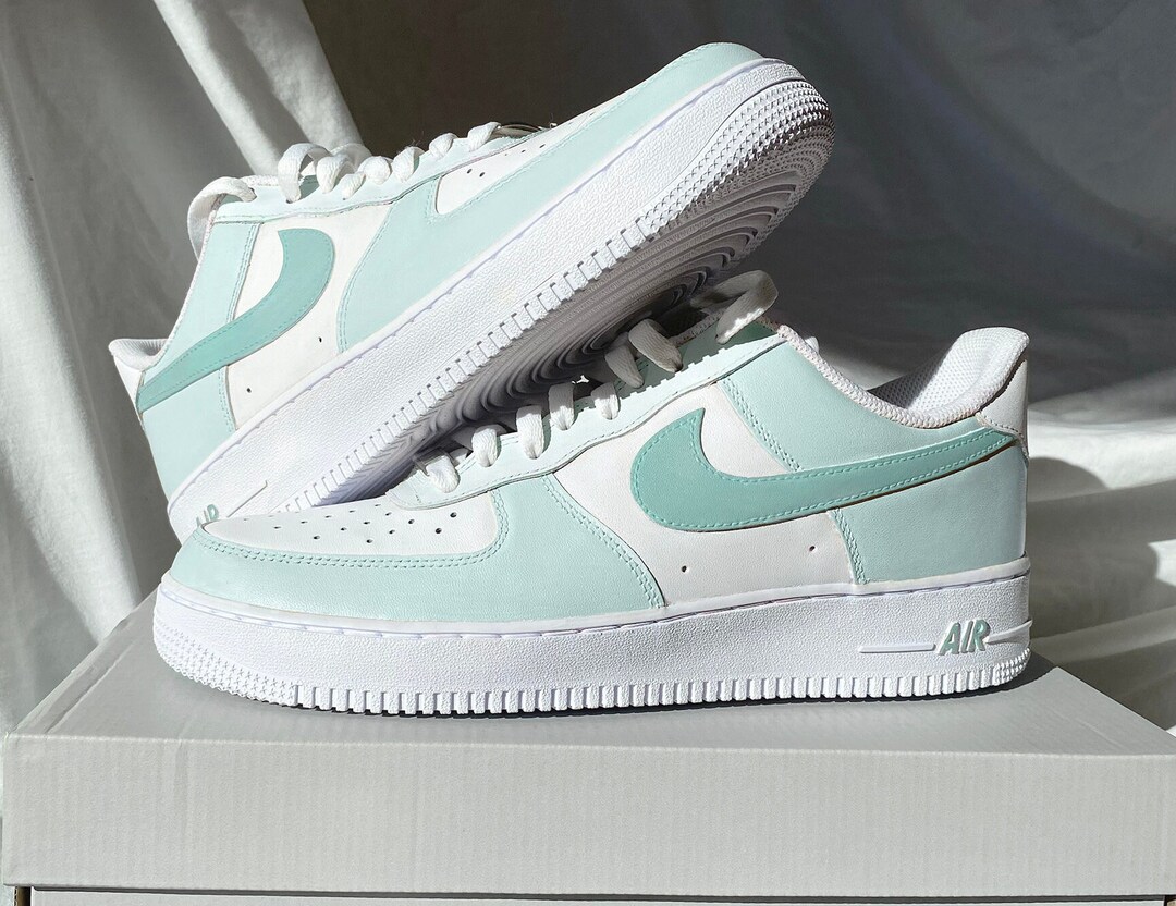Icy Green Custom Air Force 1 | Hand Painted AF1 Custom Design ...