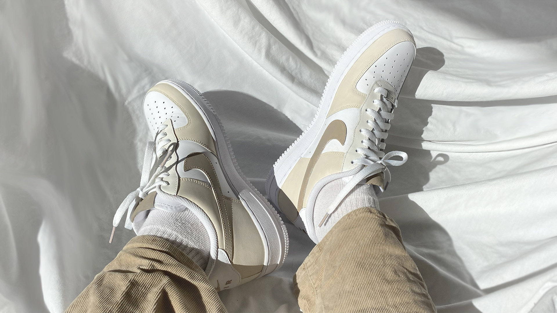 Tan & Beige Custom Air Force 1 | Hand Painted AF1 Custom Design ...