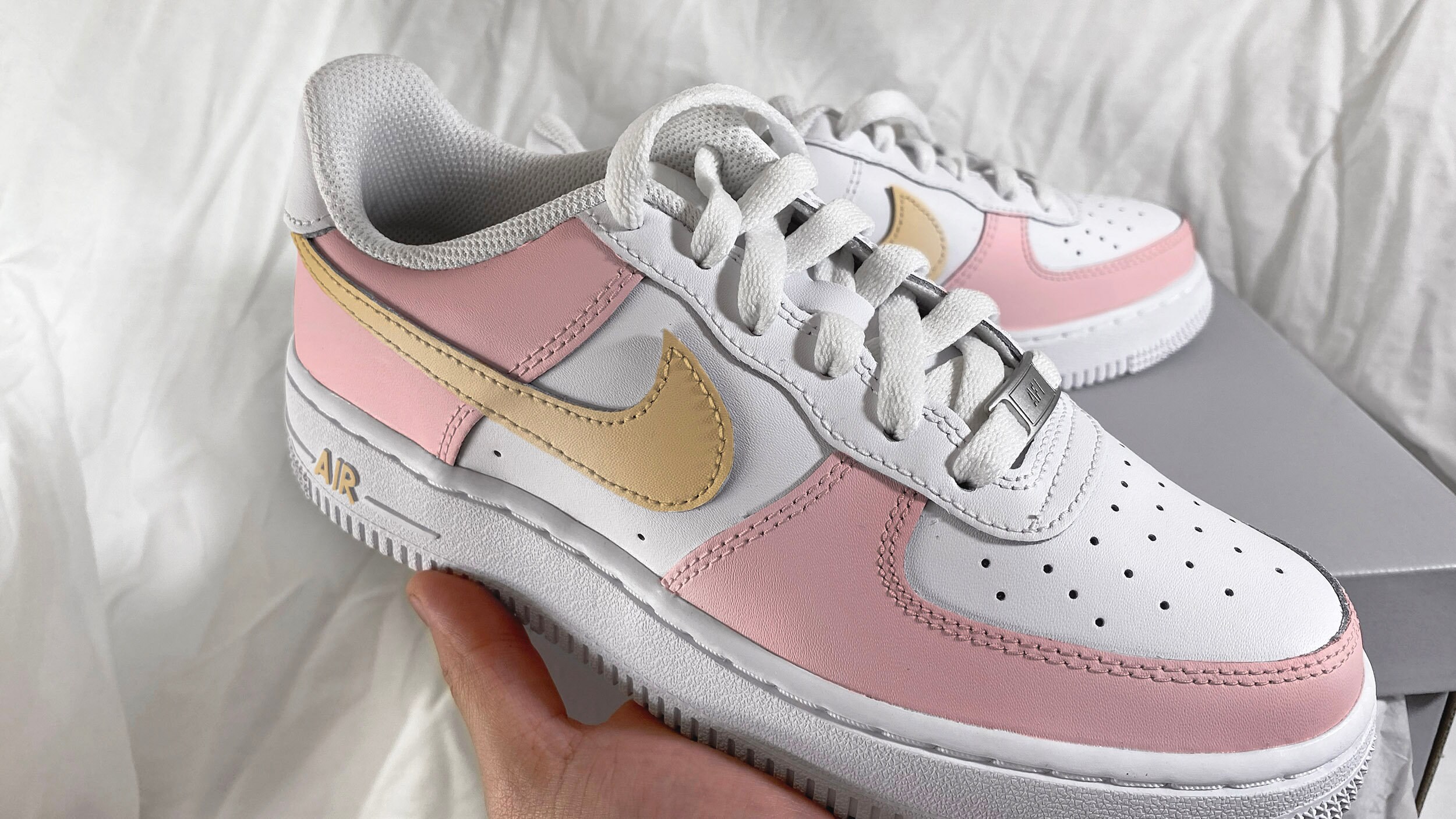 Pink & Yellow Custom Air Force 1 | Duotone AF 1 | Hand Painted AF1 ...