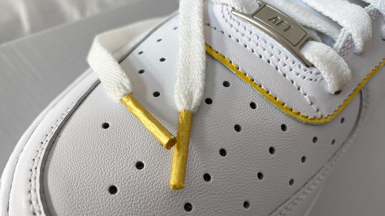 Gold Custom Air Force 1 - Double Swoosh Design | Hand Painted AF1 ...