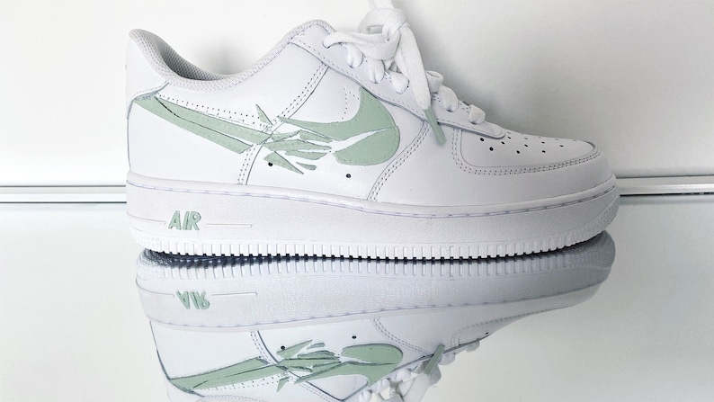 Broken Swoosh Air Force 1 - Shattered Nike Logo | Hand Painted AF1 ...