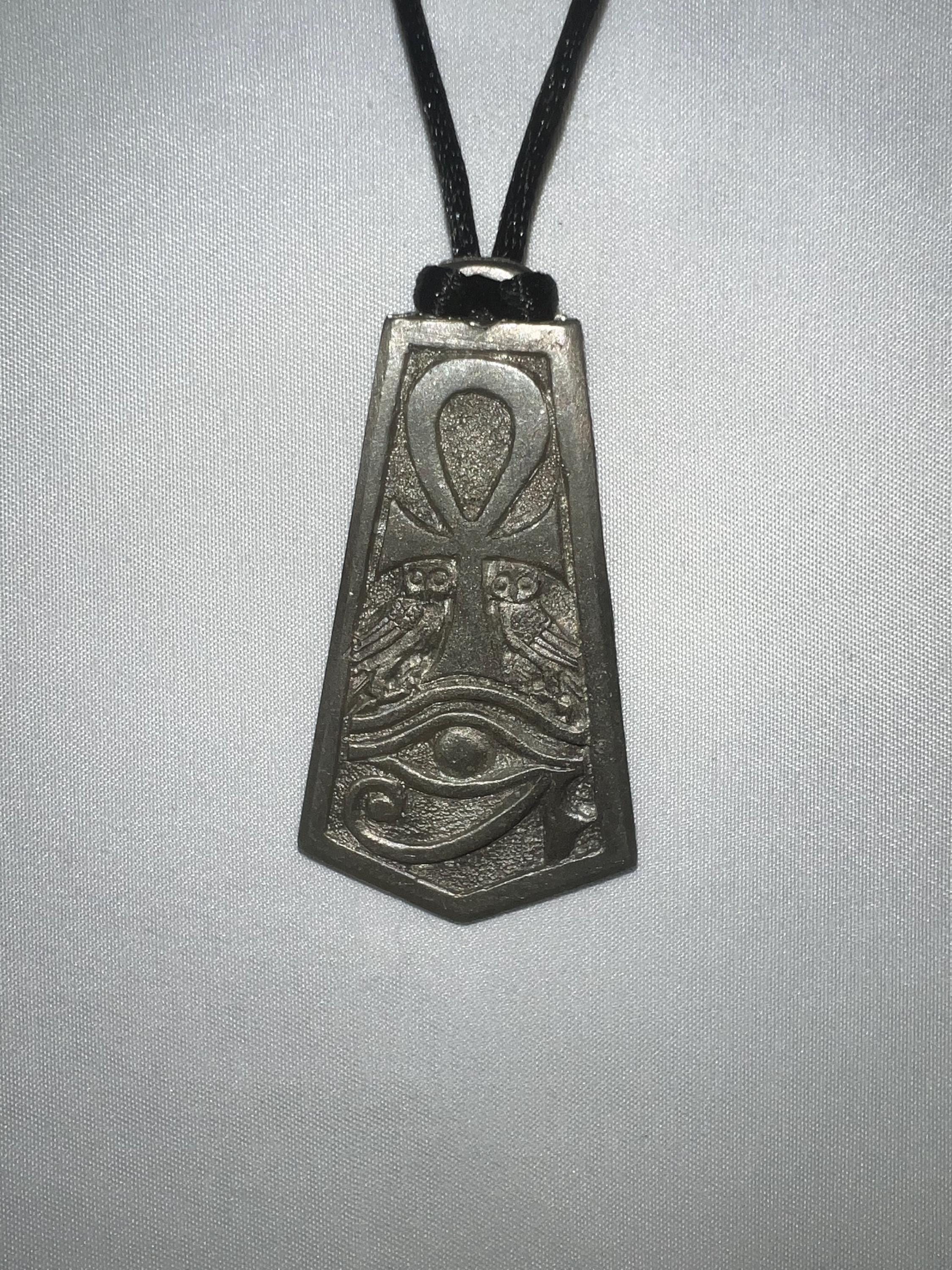 Hieroglyphic Eye of Ra Pewter Pendant - Etsy