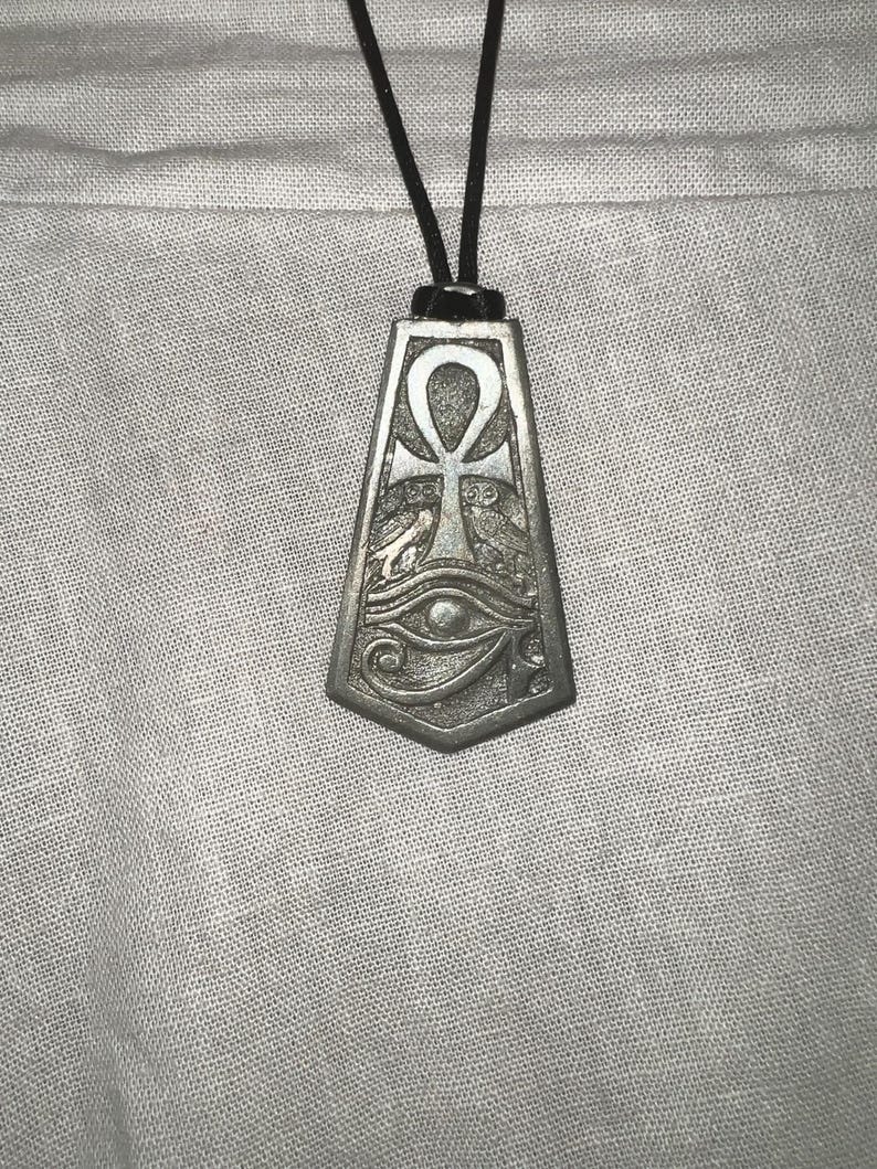 Hieroglyphic Eye of Ra Pewter Pendant - Etsy