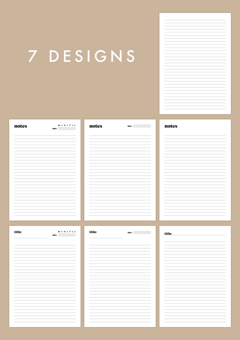Printable Minimalist Notes Template Digital Notes Ipad - Etsy