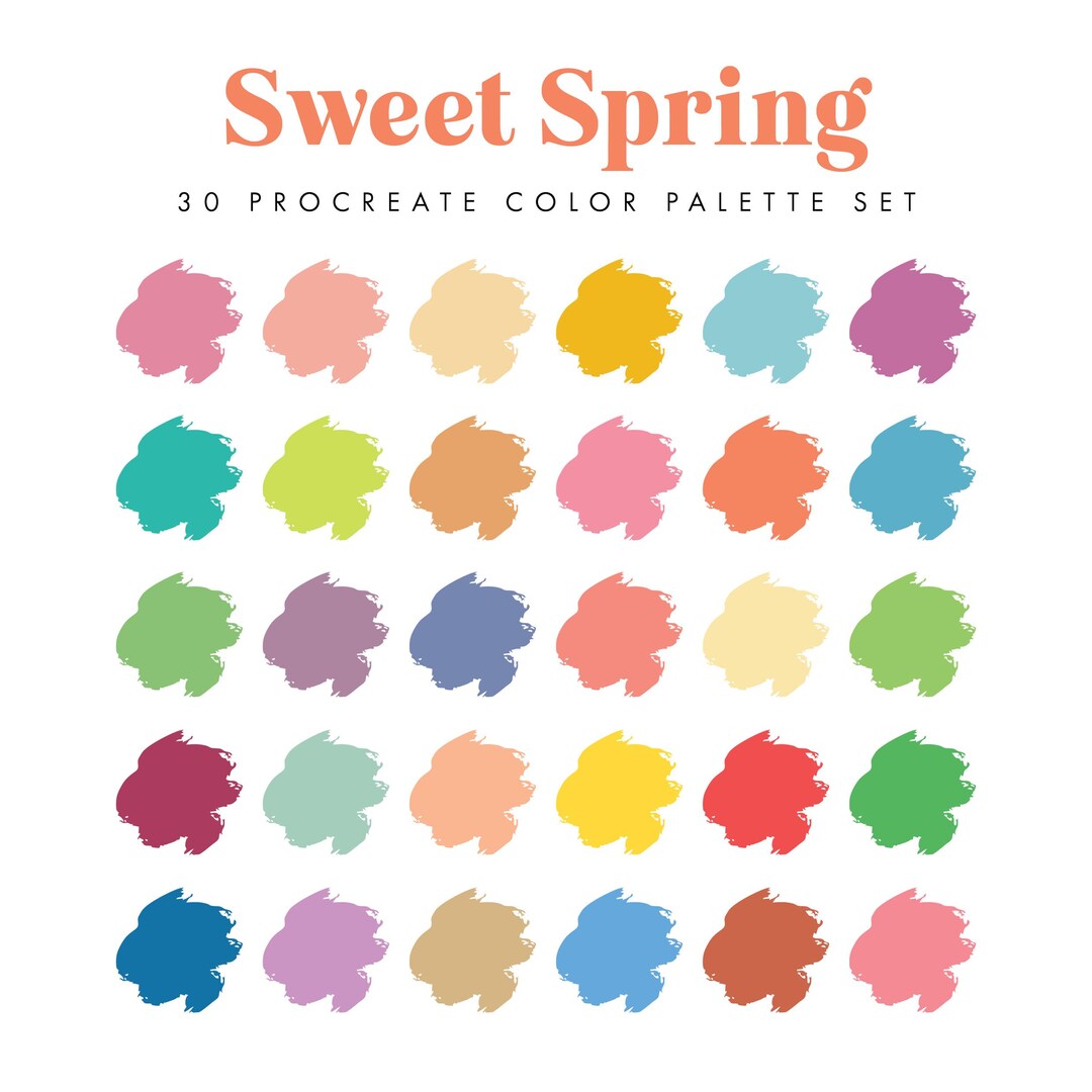 Sweet Spring PROCREATE Color Palette, Color Swatches, HEX, RGB, iPad ...