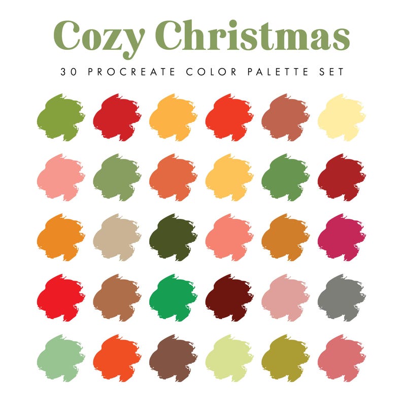 Cozy Christmas PROCREATE Color Palette, Color Swatchs, HEX, RGB, iPad ...