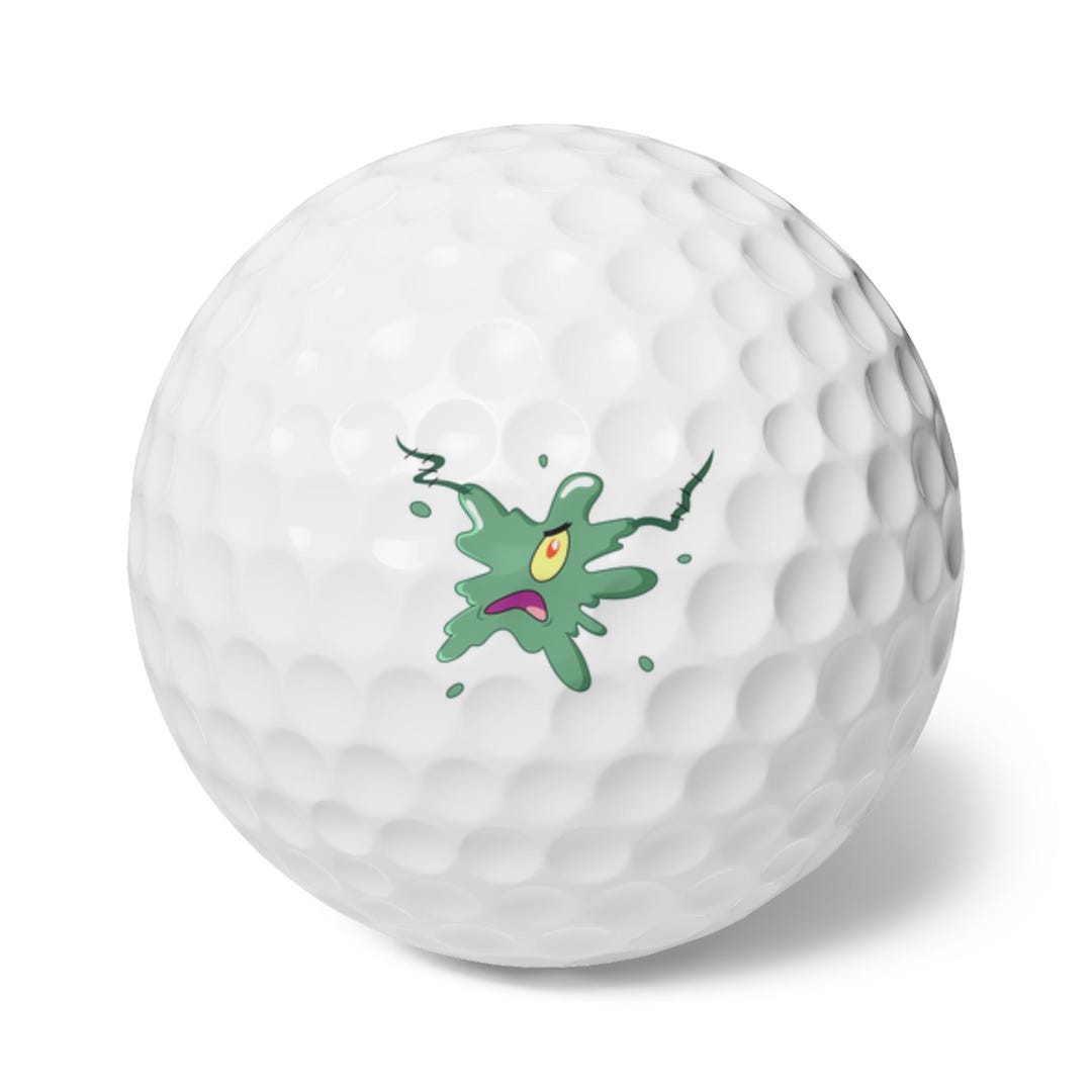 Golf Balls, Funny Squished Plankton Design Humorous Golf Accessories ...