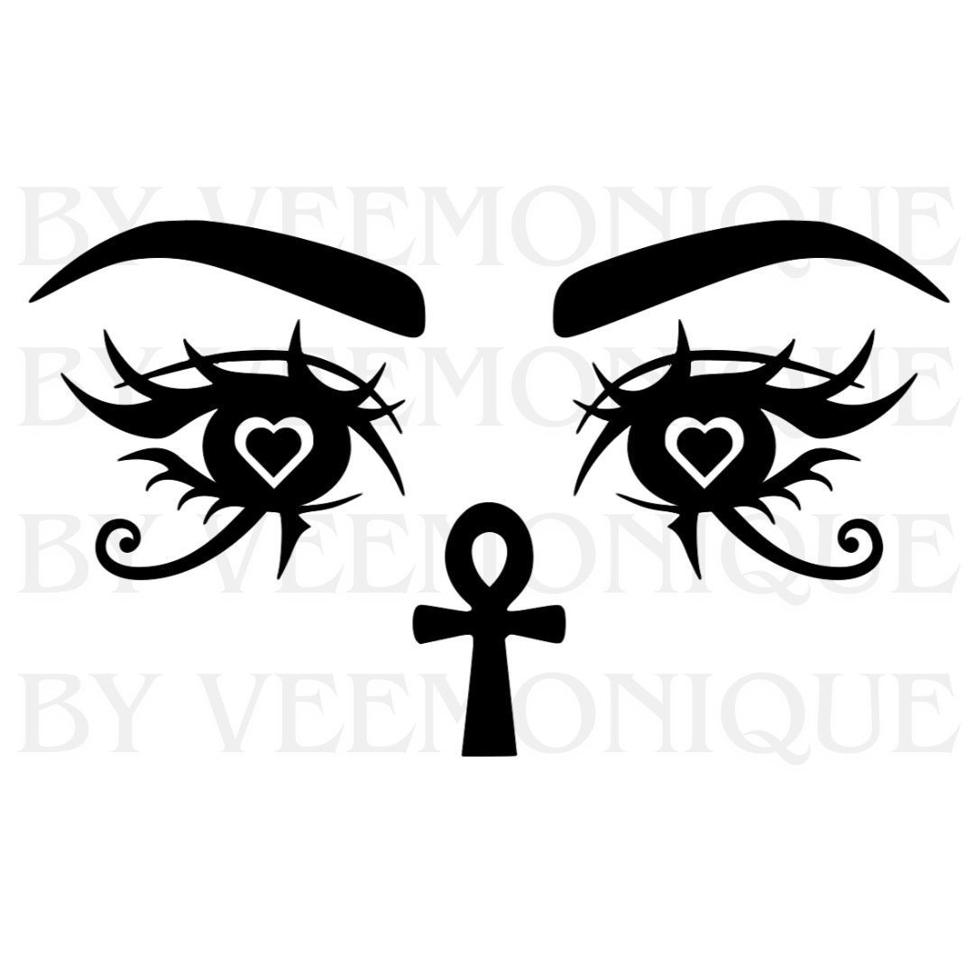 Custom Egyptian Heart Eyes With Ankh Symbol PNG Digital Dowload 3 - Etsy