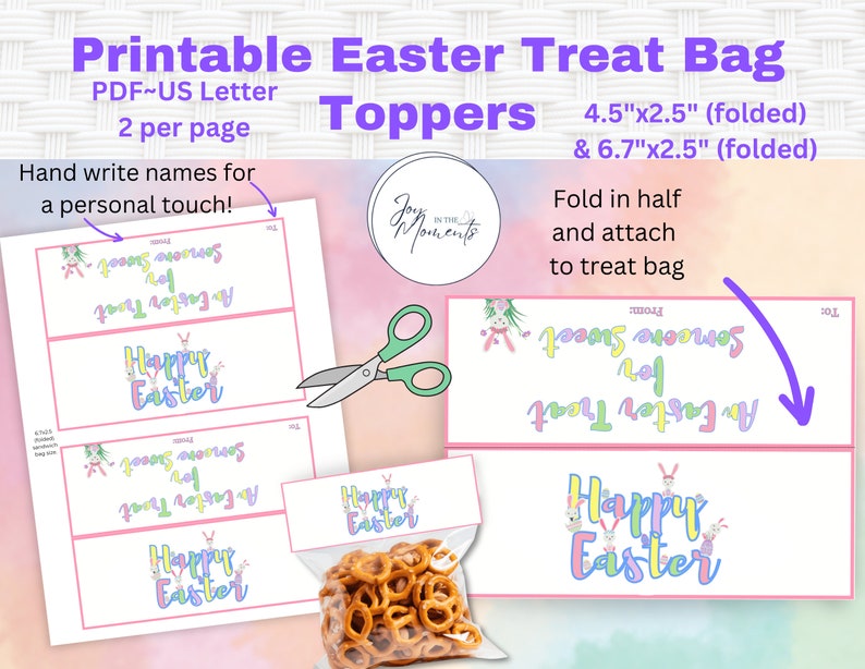 Printable Easter Treat Bag Topper Party Favor/goodie Bag Topper Happy ...