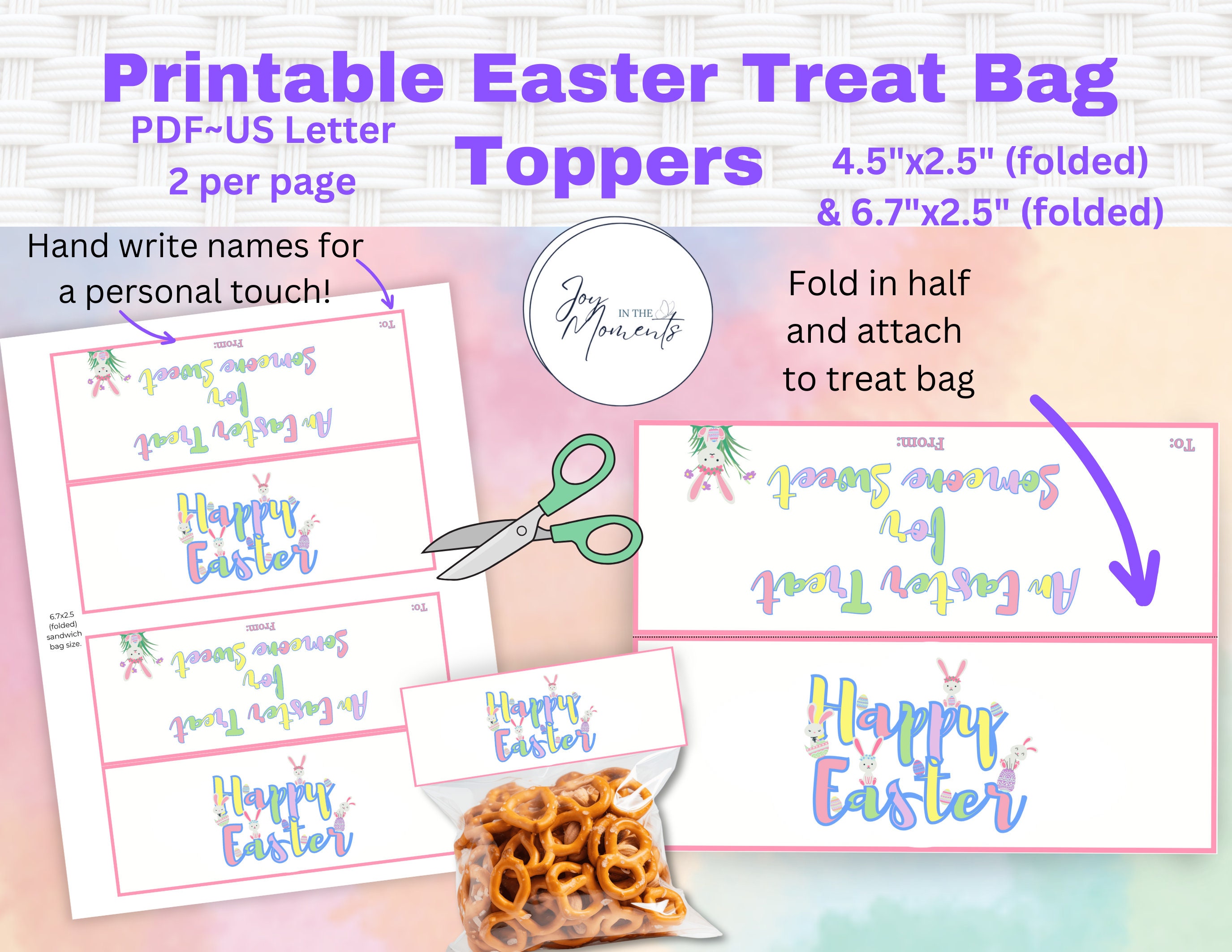 Printable Easter Treat Bag Topper Party Favor/goodie Bag Topper Happy ...