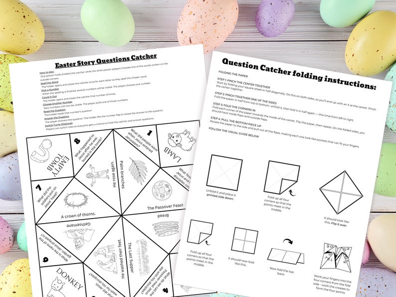 Christian Easter Cootie Catcher I Resurrection Activity for Kids I ...