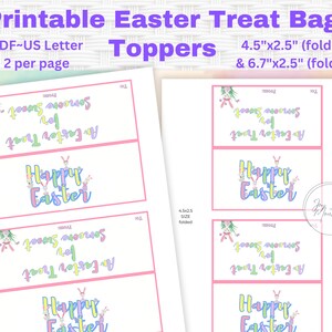Printable Easter Treat Bag Topper Party Favor/goodie Bag Topper Happy ...
