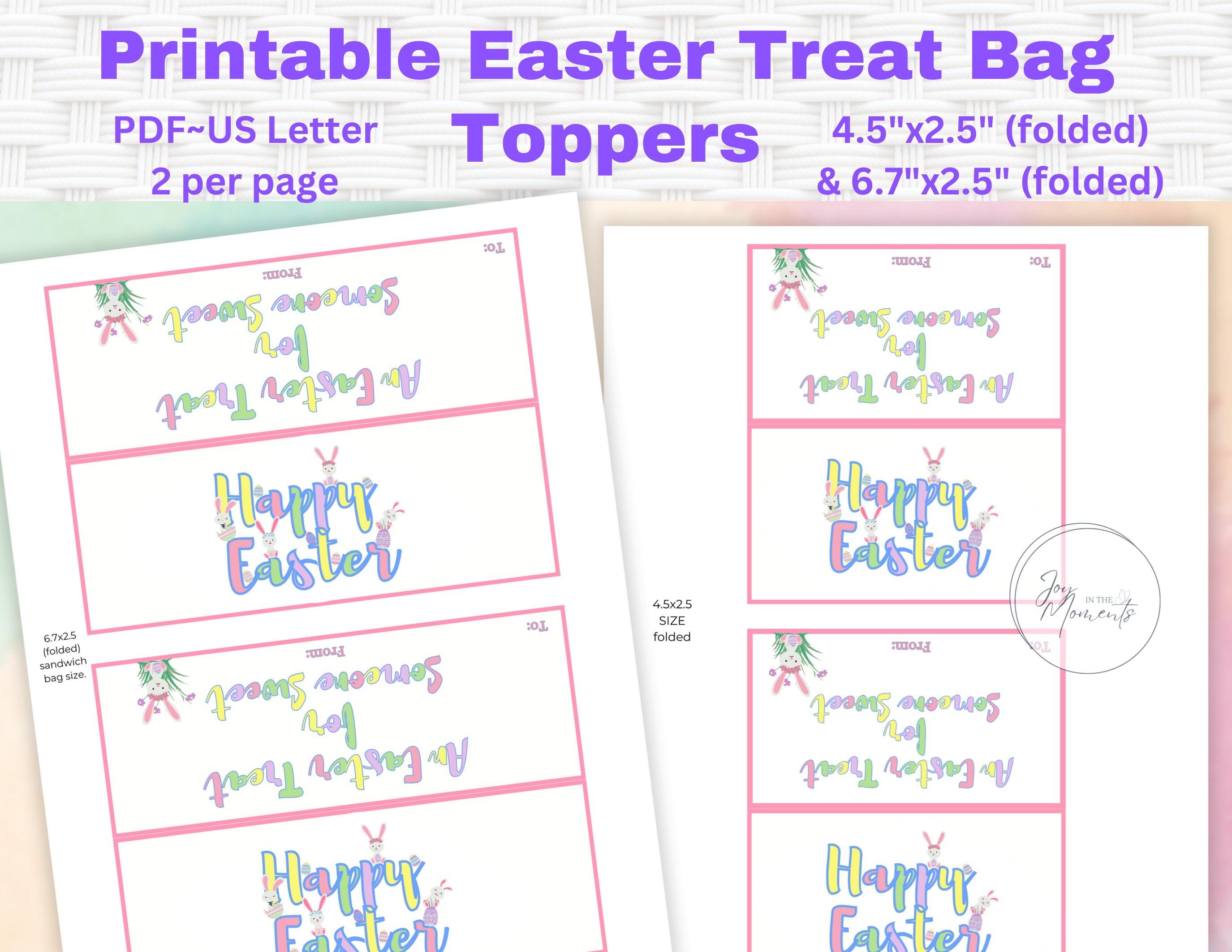 Printable Easter Treat Bag Topper Party Favor/goodie Bag Topper Happy ...