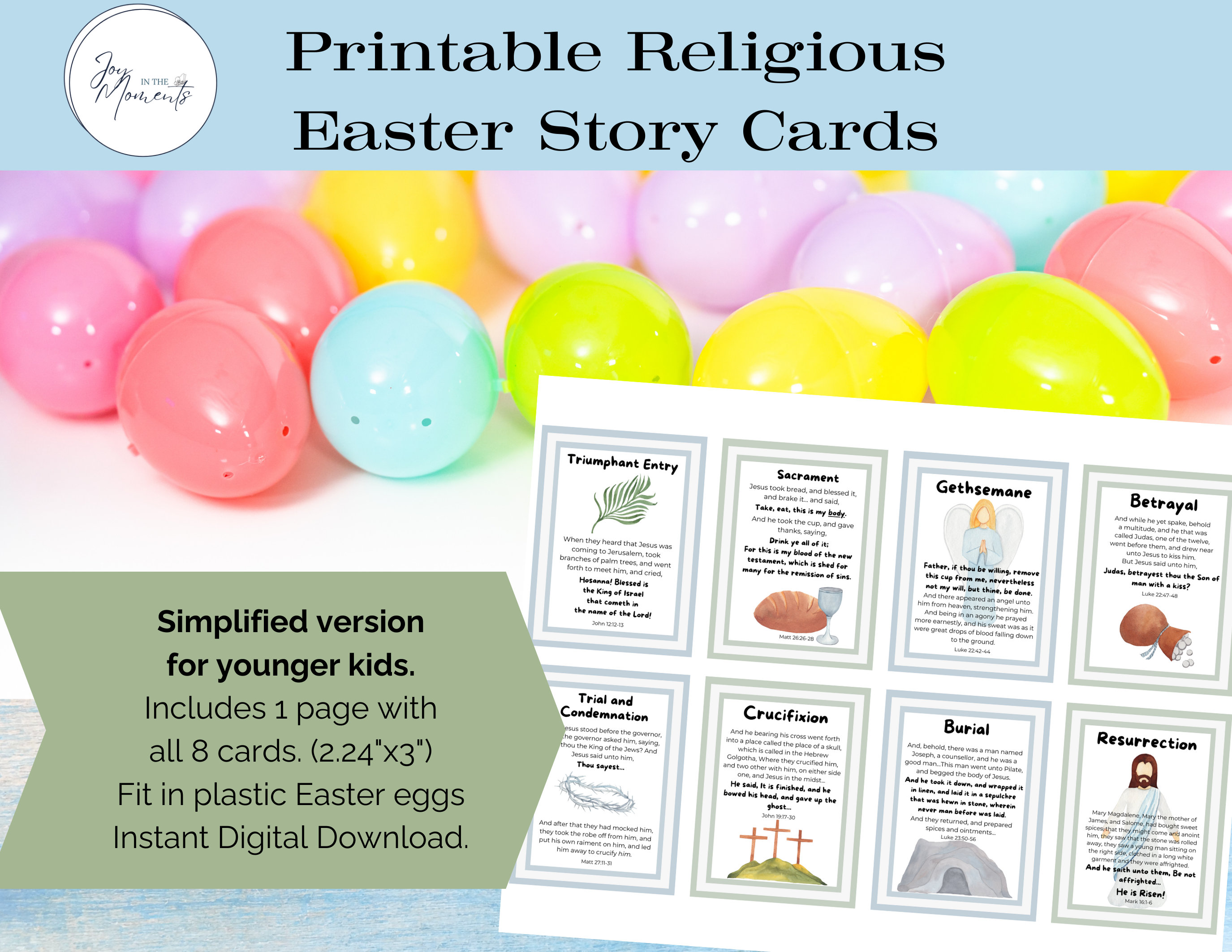 Easter Story Cards, Scripture Cards, Advent Cards, the Easter Story ...