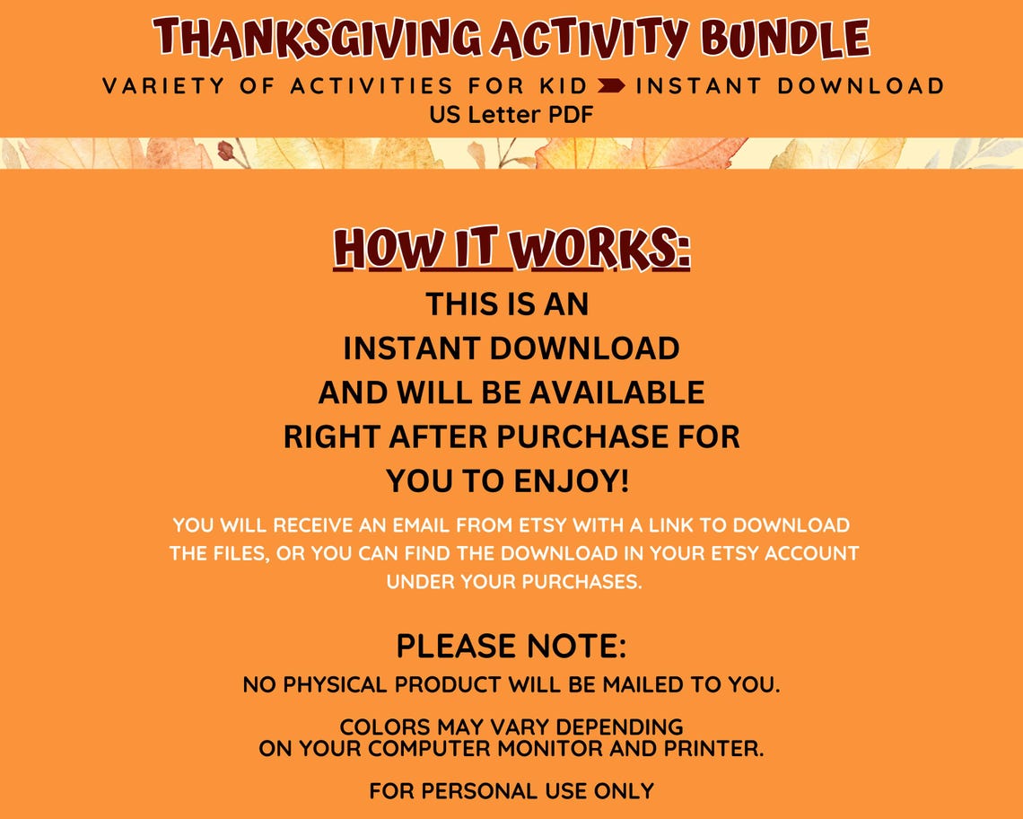 Thanksgiving Bundle, Fall Activity Pack Games, Turkey Coloring Pages ...