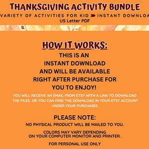 Thanksgiving Bundle, Fall Activity Pack Games, Turkey Coloring Pages ...