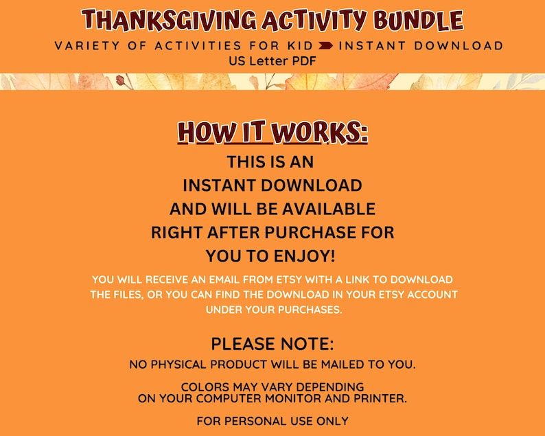Thanksgiving Bundle, Fall Activity Pack Games, Turkey Coloring Pages ...